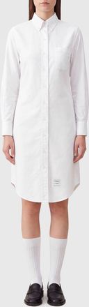 Thom Browne Mini-Hemdblusenkleid aus Baumwollpopeline mit Button-Down-Kragen