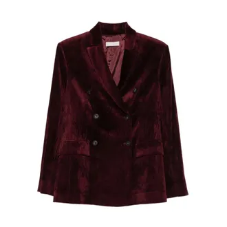 Antonelli Blazer crois&eacute; en velours c&ocirc;tel&eacute; Gravona - Femme - Vestes - Rouge - Taille: 40 FR