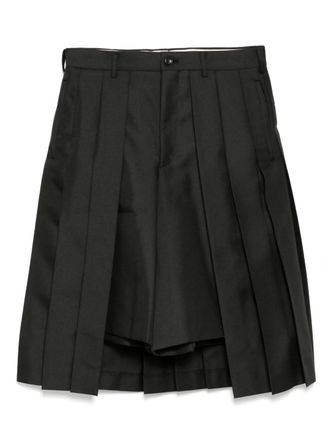 Comme Des Garçons short à design plissé - Noir