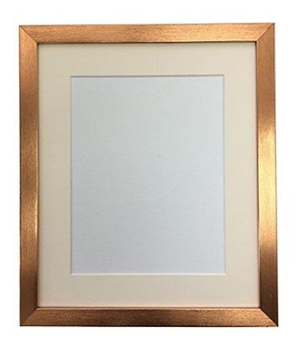 Frames by Post Bilderrahmen mit elfenbeinfarbenem Passepartout, 1,9 cm, bronzefarben, A4, Bildgröße 22,9 x 15,2 cm, Kunststoffglas, Kunststoff, Image Size 9 x 6 Inch