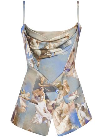 Balmain Oberteil mit Print - Blau