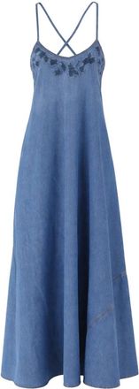 Ermanno Scervino Femme, Robes, Bleu, Taille: 36 FR Robe Maxi Fluide en Denim