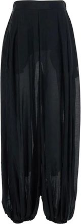 Semicouture Femme, Pantalons, Noir, Taille: 38 FR Pantalon EN Mousseline DE Coton