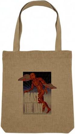 Fabulous Sac Shopping Tote Bag Aspect Lin - Cease The Day Collage Vintage Illustration Art Humour Anatomie Surrealiste - Sac de Courses Toile Epaisse 360g Beig