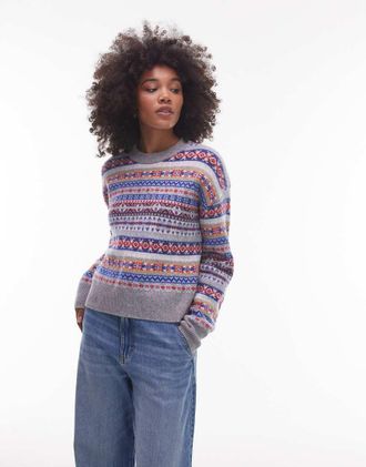 Levi's Ines - Pull motif jacquard - Bleu multicolore