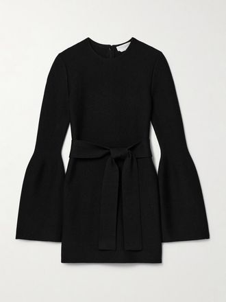 Gabriela Hearst Tenas Minikleid Aus Einer Woll-kaschmirmischung Mit Bindeg&uuml;rtel - Schwarz