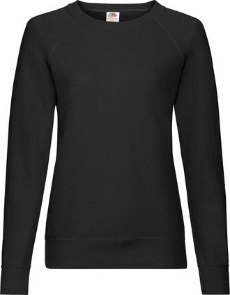 Fruit Of The Loom Damen Sweatshirt Lightweight Raglan Sweat Lady-Fit 62-146-0 Black S