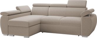 Mirjan24 Ecksofa Boston Mini, Eckcouch mit Schlaffunktion und Bettkasten, Polsterecke mit Einstellbare Kopfst&uuml;tzen, L-Sofa, Polstergarnitur, Wohnlandschaft (Pa