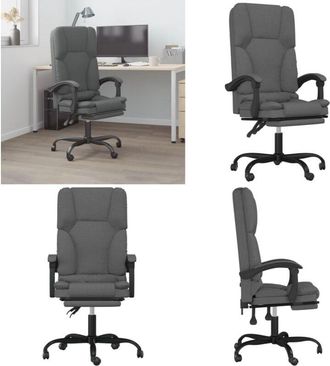 vidaXL Vidaxl - Bürostuhl mit Massagefunktion Dunkelgrau Stoff - Massierender Bürostuhl - Ergonomischer Bürostuhl - Schreibtischstuhl - Gaming-Stuhl