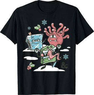 Dungeons & Dragons Christmas Beholder Mimic Gelatinous Cube T-Shirt