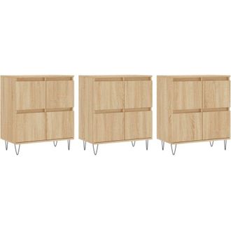 vidaXL Sideboards 3 Stk. Sonoma-Eiche Holzwerkstoff Vidaxl