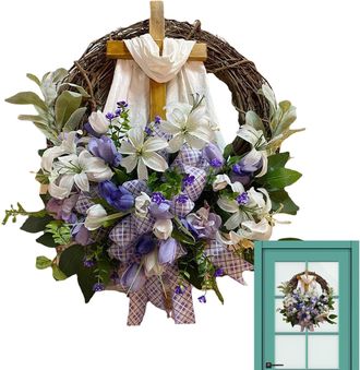 Generico Osterkr&auml;nze f&uuml;r die Haust&uuml;r, k&uuml;nstliche Girlande, religi&ouml;se Jesuskranz, f&uuml;r Bauernhof, Haus, Kirche, Fenster, Wand, Urlaub, Hochzeit, Valentinstag, Fe