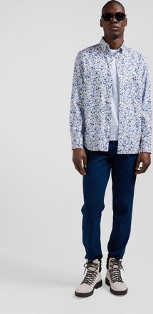 Eden Park Chemise En Popeline De Coton Pima &Eacute;crue Microimprim&eacute; Floral Coupe Regular
