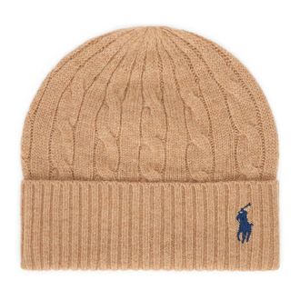 Polo Ralph Lauren Femme, Accessoires, Beige, Taille: ONE Size Bonnet en maille torsad&eacute;e