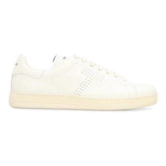 Tom Ford K&ouml;rniges Leder-Sneakers mit runder Zehenpartie - - Shoes - Herren - Wei&szlig; - 41 1/2 EU