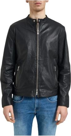 Bomboogie Homme, Vestes, Noir, Taille: L Veste en cuir
