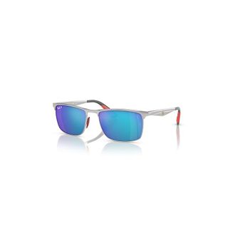 Ray-Ban Rb3726m Scuderia Ferrari Collection Sonnenbrillen Silber Fassung Blau Glas Polarisiert 57-18