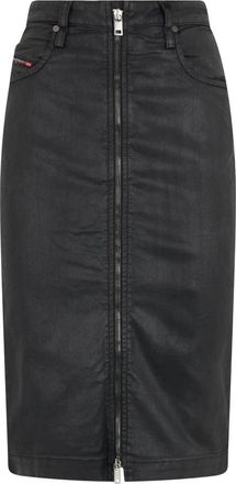 Diesel Jupe midi en jean - Femme - Jupes - Noir - Taille: W25