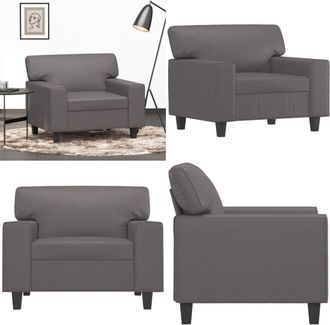 vidaXL Sessel Grau 60 cm Kunstleder - Couchtisch - Wohnzimmersofa - Lounge Chair - Lederstuhl - Esszimmerstuhl - Home & Living
