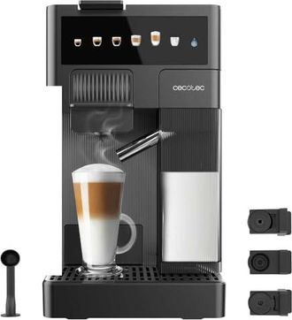 Cecotec Kompakte Espresso-Kaffeemaschine mit Milchbeh&auml;lter FreeStyle Latte. 1350W, 20 Bar, kompatibel mit gemahlenem Kaffee, Dolce Gusto, Nespresso und K-fee,