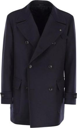 Tagliatore Homme, Manteaux, Bleu, Taille: XL Double-Breasted Wool Blend Coat