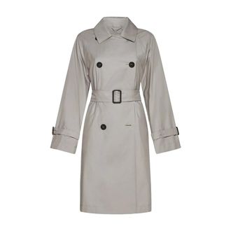 Max Mara Femme, Manteaux, Beige, Taille: 42 FR Trench en Coton Beige Aw24