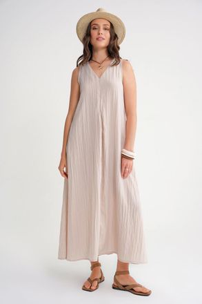 Mixray V-Ausschnitt Maxikleid