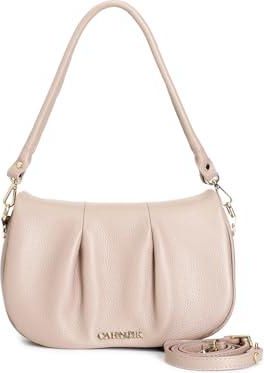 Caf&egrave;noir Sac Bandouli&egrave;re &Agrave; Rabat Avec Motif Pliss&eacute; Sur Le Devant, Pour Femme, Couleur Beige, Taille Taille Unique