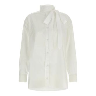 Kenzo Baumwoll-Popeline-Hemd mit Lavalli&egrave;re-Kragen - - Blouses & Shirts - Damen - Wei&szlig; - 2XS