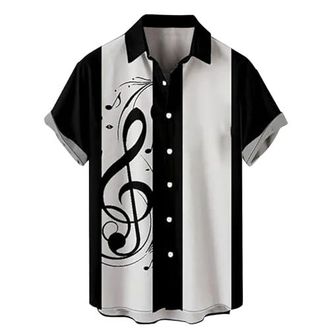 Generic Chemise d&eacute;t&eacute; d&eacute;contract&eacute;e pour homme, chemise boutonn&eacute;e, grande taille, chemise &agrave; manches courtes, imprim&eacute; amusant, haut de vacances, de plage, chemis
