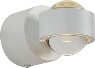 QAZQA lens - LED Applique murale - 1 lumi&egrave;re - &Oslash; 8 cm - Blanc - Design - &eacute;clairage int&eacute;rieur - Salon I Chambre I Cuisine I Salle &agrave; manger