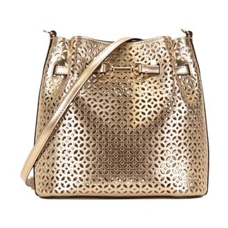 Michael Kors Devon Medium Perforated Leather Bucket Bag - - Bags - Damen - Gelb - ONE SIZE