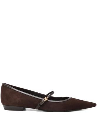 Tory Burch ballerines à plaque logo - 200 - DARK COCOA DARK COCOA