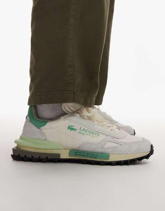 Lacoste Elite - Sport-Sneaker in Wollwei&szlig;/Gr&uuml;n