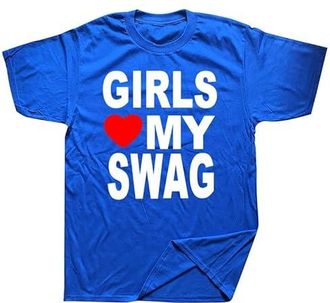 Keephen Girls Love My Swag Things T-Shirt Dr&ocirc;le Lettre Impression 3D Manches Courtes Col Rond Casual Tee Shirts Tops pour Femmes Hommes