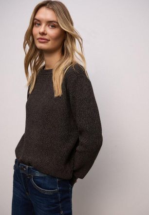 Street One Strickpullover Chenille Pullover mit U-Boot-Auschnitt