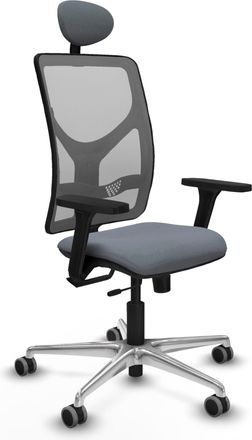 Piqueras y Crespo Stuhl f&uuml;r Kontrollzentren mit 3D-Armen, h&ouml;henverstellbarer Lendenwirbelst&uuml;tze und festem Kopfteil, ausgestattet mit Syncro/Traslack und Schneideschaum