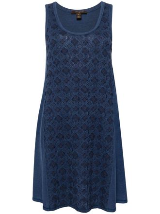 Louis Vuitton robe mi-longue à logo brodé (1990-2000) - Bleu