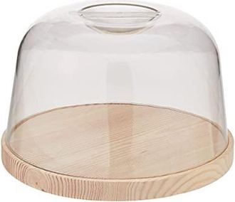 Fackelmann Fackelmann Käseglocke aus Buchenholz mit Acryldeckel Käsebrett Schneidebrett Aufbewahrung Wurst Brot Kuchen Runde Glocke Ø 23,5 x 15 cm, 1 Stück käse,