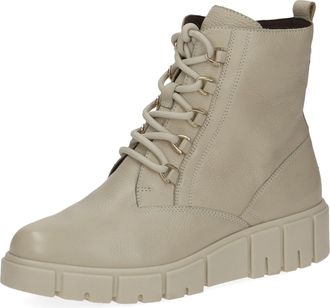 Caprice Damen Stiefeletten zum Schnüren Airmotion aus Leder mit Reißverschluss Weite G, Beige (Ecru Nappa), 38 EU