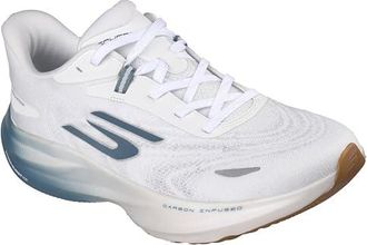 Skechers Aero Spark Performance Chaussures de Course pour Homme, White Textile/Blue Trim, 45.5 EU