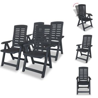 vidaXL Vidaxl - Garten-Liegest&uuml;hle 4 Stk. Anthrazit - Gartensa&szlig;sessel - Gartenst&uuml;hle - Outdoor M&ouml;bel - Balkonm&ouml;bel - Wetterfest