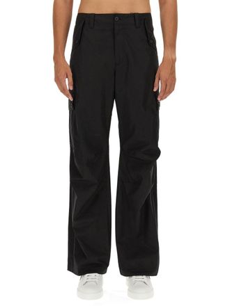 Dolce & Gabbana Wide Leg Cotton Trousers - Black