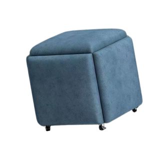 Generic Quadratischer Fu&szlig;hocker aus Leder, stapelbarer, Leichter Nesthocker, for Wohnzimmer, Schlafzimmer, Spielzimmer, Garten, B&uuml;ro, Balkon(Color 4,35x35x35c