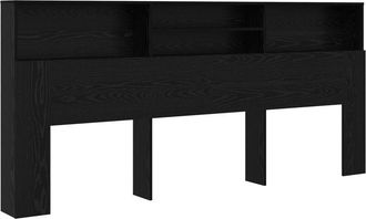 vidaXL Kopfteil Schrank mit Regal Schwarze Eiche 220 x 19 x 101.5 cm Vidaxl