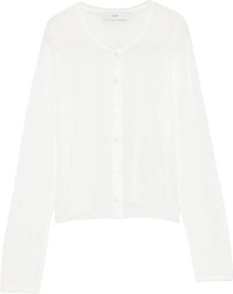 Dunst Femme, Pulls, Blanc, Taille: 42 FR Sheer Button-Front Cardigan