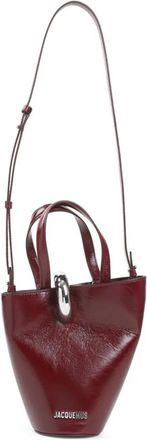 Jacquemus Hobo Bags - Trapezoidal Red Leather Handbag With Silver Detail - Gr. unisize - in Rot - f&uuml;r Damen