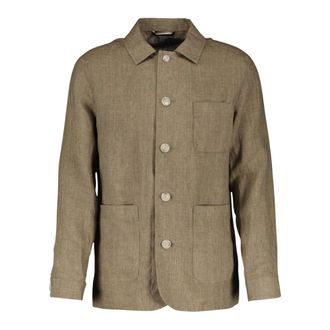 HUGO BOSS Surchemise en lin - Homme - Vestes - Brun - Taille: 2XL