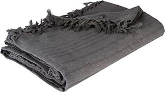 Atmosphera Atmosphera - Jet&eacute; de lit en Coton - Gris 160x220 cm