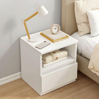 Generic Moderner Nachttisch Aus Holz Mit 3 Schubladen - Kompakter Nachttisch for Schlafzimmer Oder Wohnzimmer (Weiß, 12,5 X 12 X 23)(1 Piece White 1 Drawer,12